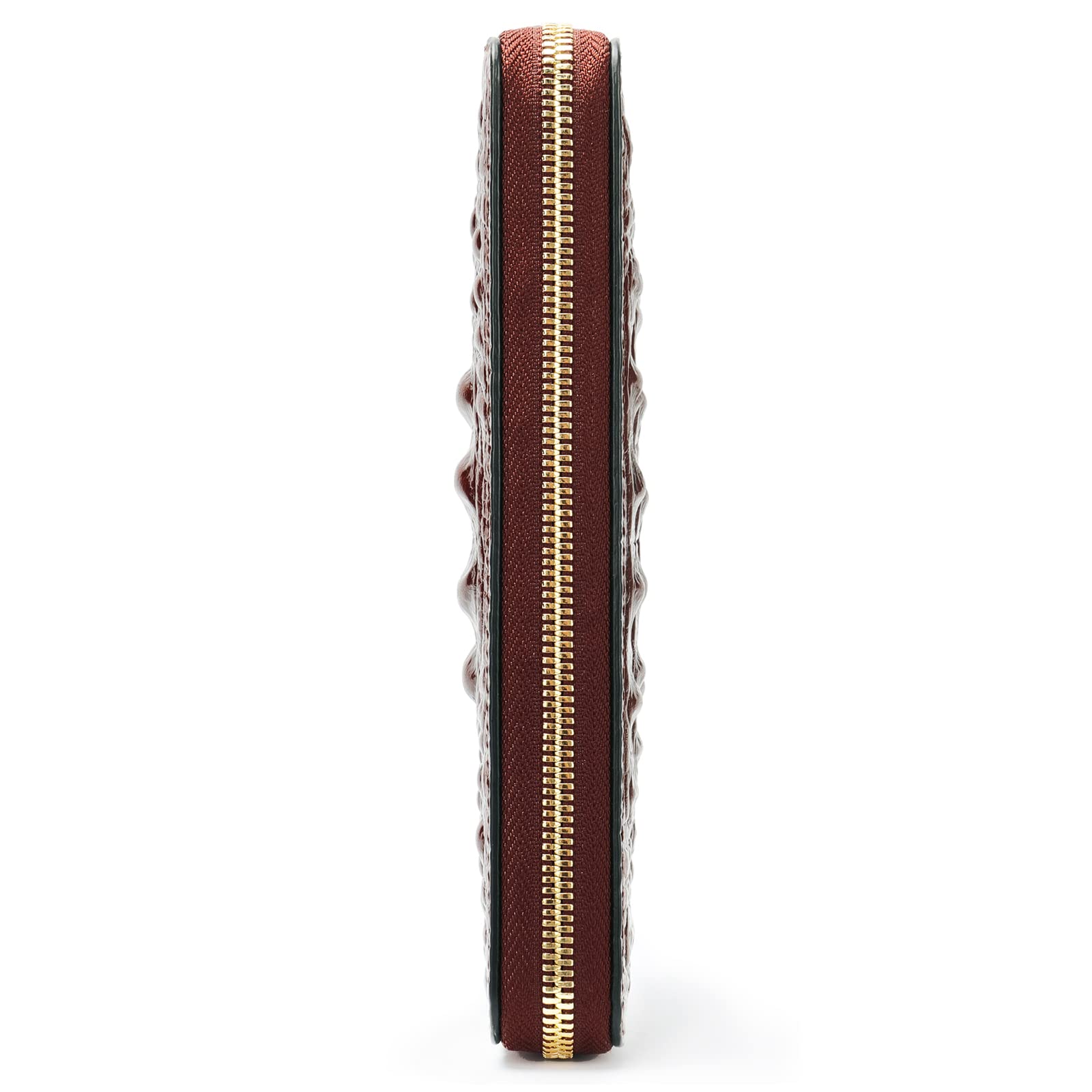NIUCUNZH Crocodile Wallets for Women, Leather Wallet with Wristlet - Elegant Designer, Large Capacity, RFID Blocking Brown
