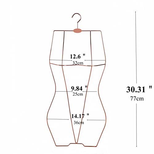 Rose Gold Full Body Shape Metal Wire Swimwear Swimsuit Display Hangers for Dress,Bikini,Lingerie Hangers (10 Pack ,Rose Gold)