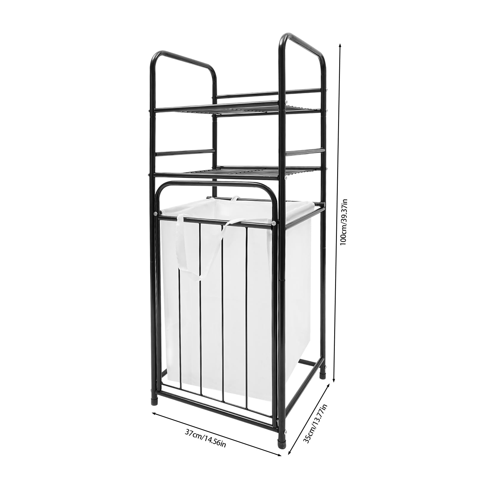 Tilt Out Laundry Basket, Laundry Hamper Cabinet with Removable Liner Bag & Storage Shelf for Bedrooms, Bathrooms, Apartments, 14.56 * 13.77 * 39.37in