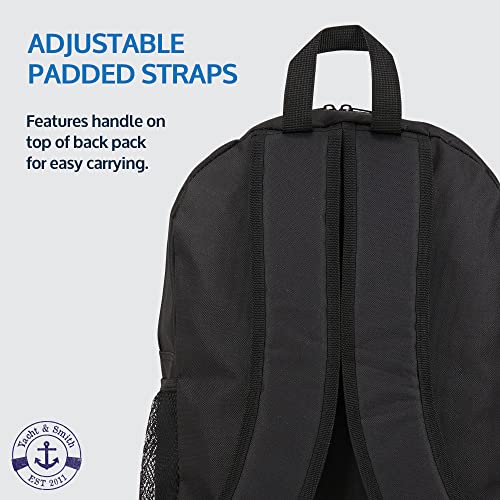 Yacht & Smith 3 Pack Backpack, Bulk 17 inch Lightweight Outdoor Travel Gym Corporate Events Bag