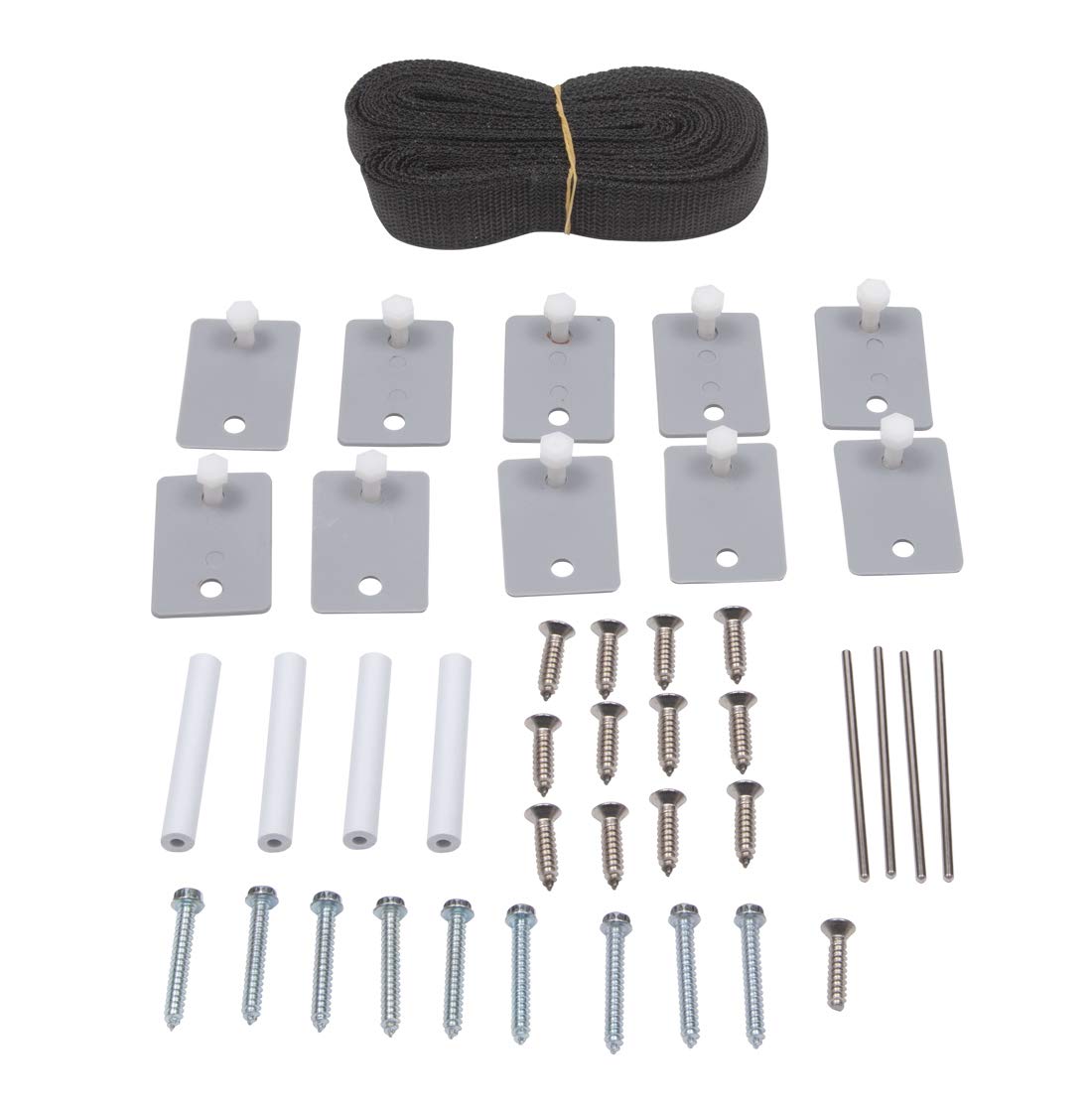 SunSolar Solar Cover Attachment Kit - for Above Ground Pool Reels — Includes 4.5-Feet Nylon Straps, Plastic Cover Fasteners and Screws — Designed to fit an Aluminum Pole on a Solar Cover Reel Set