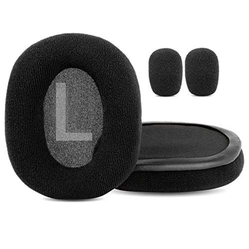 TaiZiChangQin Upgrade Ear Pads Ear Cushions Mic Foam Replacement Compatible with Creative Fatal1ty Gaming Headphone ( Black Velour Earpads )