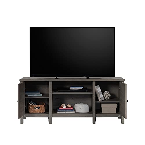 Sauder Cottage Road TV Credenza with Doors, L: 59.13" x W: 15.59" x H: 24.65", Mystic Oak Finish