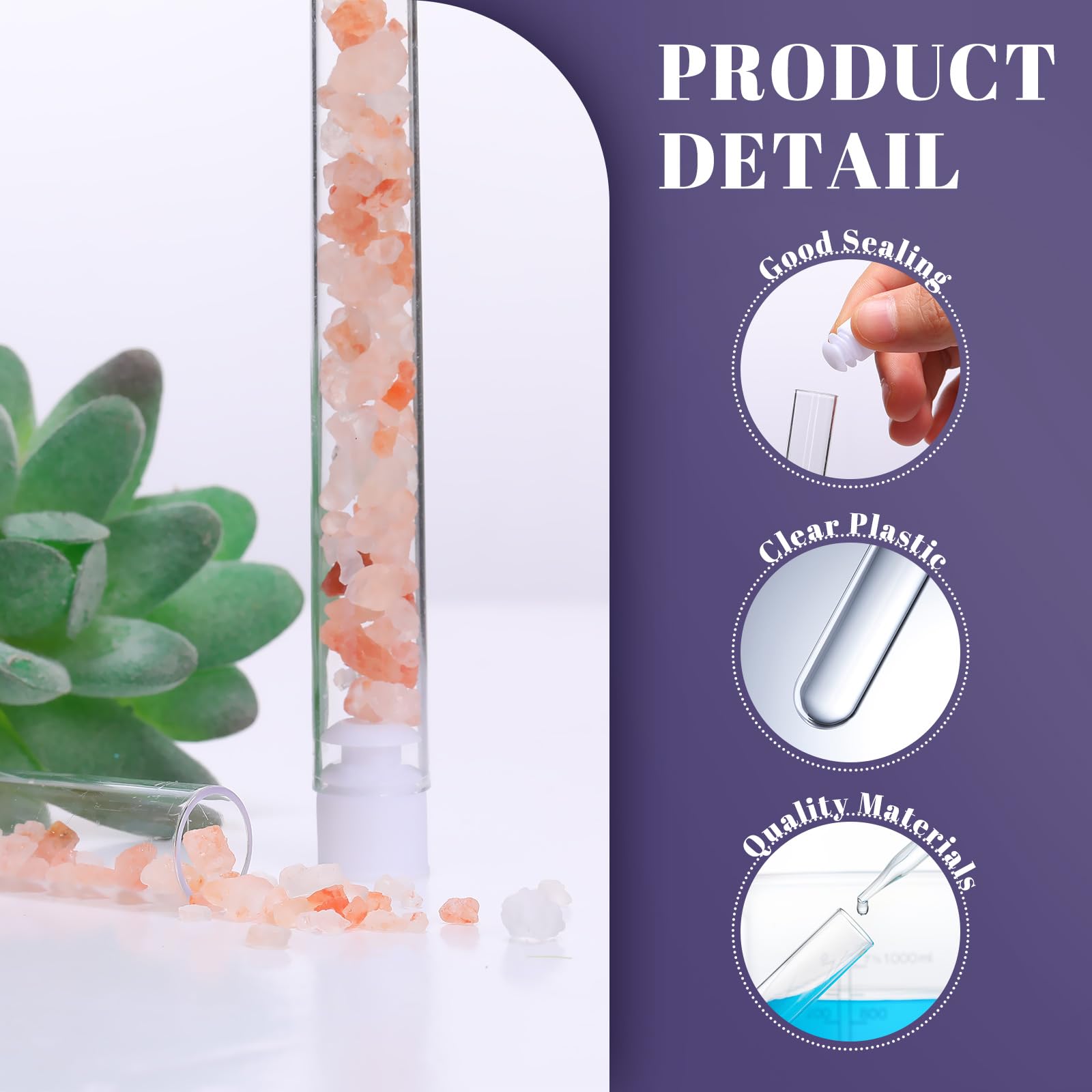 Xuhal 200 Pack Clear Plastic Test Tubes 12 x 100mm 12 ml Plastic Tubes with Caps Candy Tubes Test Lab Tubes for Scientific Themed Birthday Party Supplies