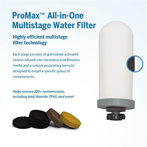 ProOne Pair of 5-inch Prepper Replacement Filters for ProOne Scout II Gravity Water Filter System, Independently Tested Proven to Reduce PFAS