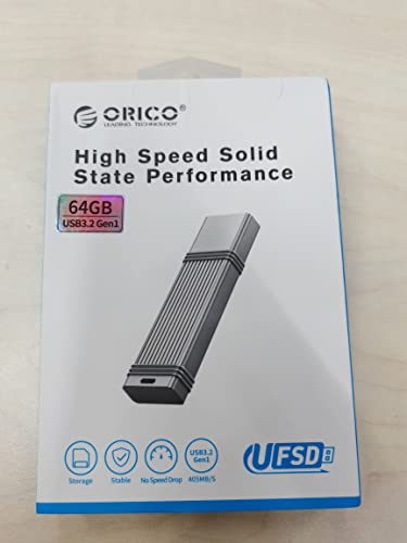 ORICO 405 MB/s Flash Drive 64GB, Memory Stick USB3.2 Reading Thumb Drive with Keychain USB Flash Drive Metal USB Drive Data Storage Compatible with Computer/Laptop(UFSD)