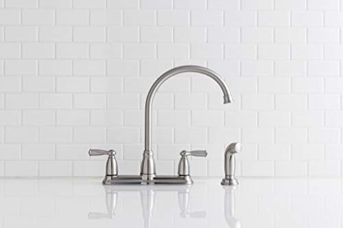 Moen CA87000SRS Banbury Two Handle Stainless Steel Kitchen Faucet Side Sprayer Included, No Size, Spot Resist Stainless