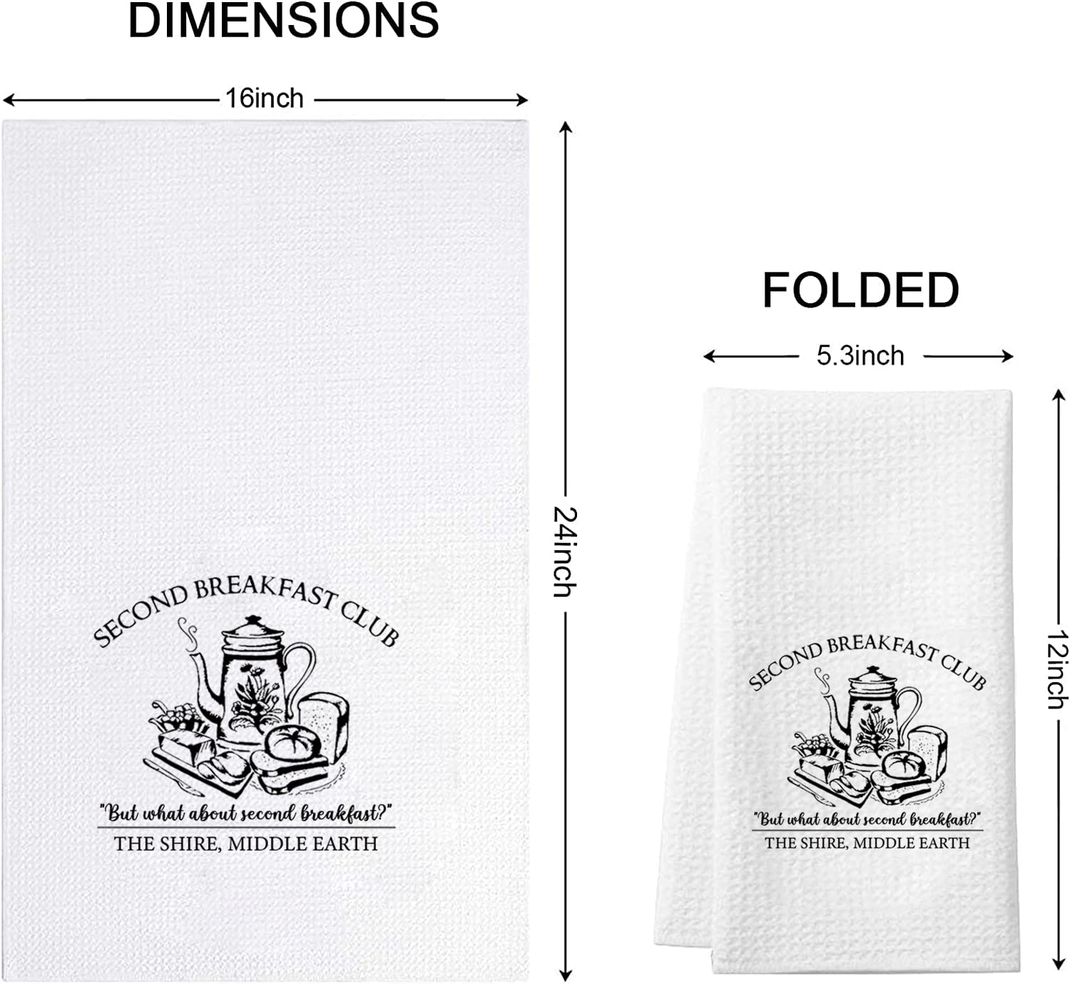 LOTR Movie Inspired Kitchen Decor But What About Second Breakfast Club Kitchen Towel Dish Towel Tea Towel (Second Breakfast Towel)