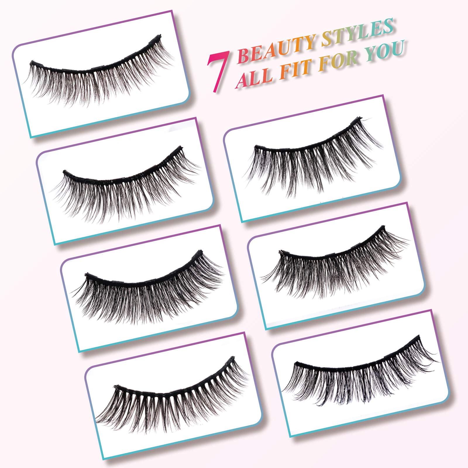 VESHELY Magnetic Eyelashes with Eyeliner 5 pairs