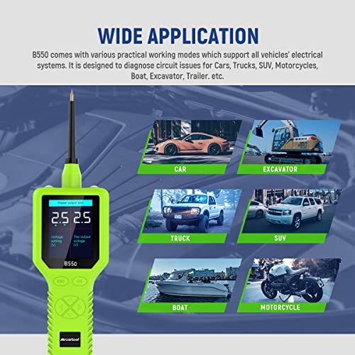 MR CARTOOL Circuit Tester B550 12V 24V Automotive Power Circuit Probe Test Voltage Activating Components Tool for Vehicle Motocycle