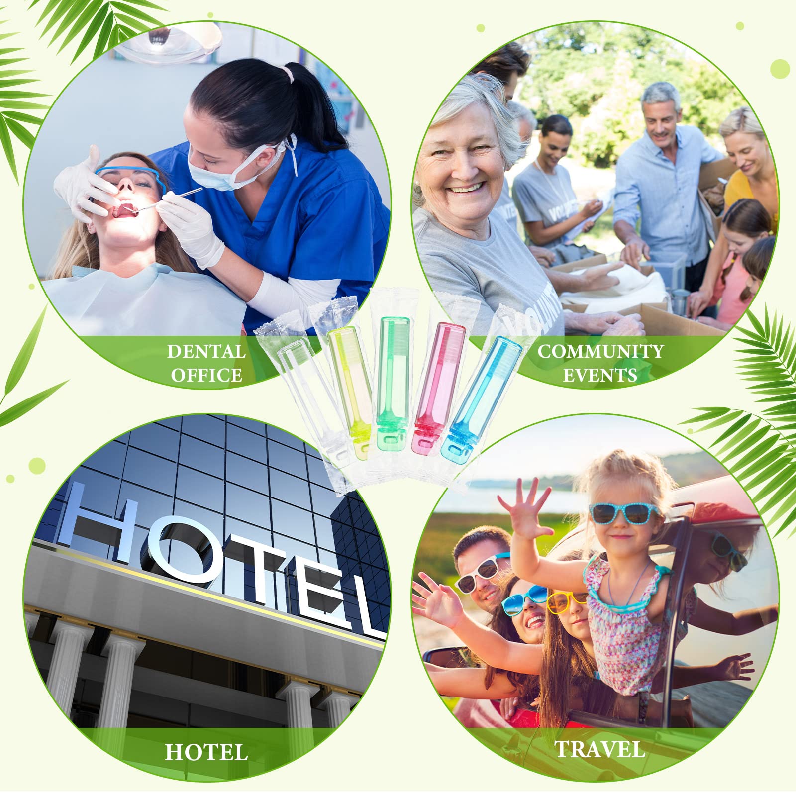Potchen 150 Pcs Travel Toothbrush Bulk Folding with Case Portable Individually Wrapped Size for Travel, Camping, Hiking, School, Home, Business Trip, Hotels