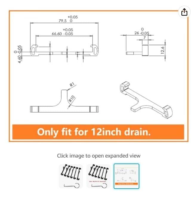 Neodrain 7020 Clip, Tile Tray Supporter, Grey Plastic Clips ONLY for NEODRAIN 18.24.28.32.36.48.60.72 inch Tile-Insert Shower Drain,with Lifting Hook -6 PCS