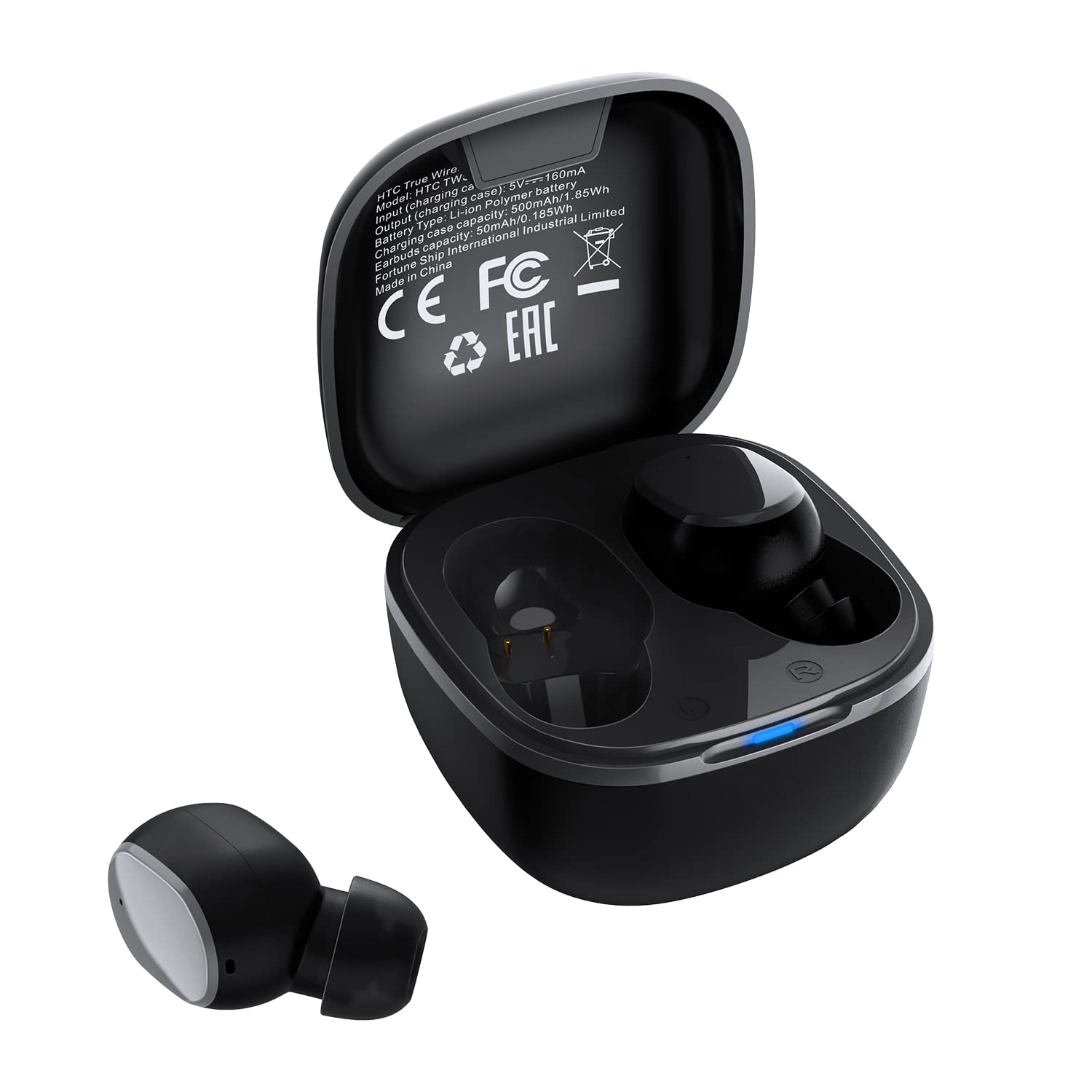 HTC Wireless Headphones Bluetooth 5.1 Wireless Headphones Wireless Earbuds with Built-in Microphone Touch Control with Deep Bass for Calls, Office, Sport (White)