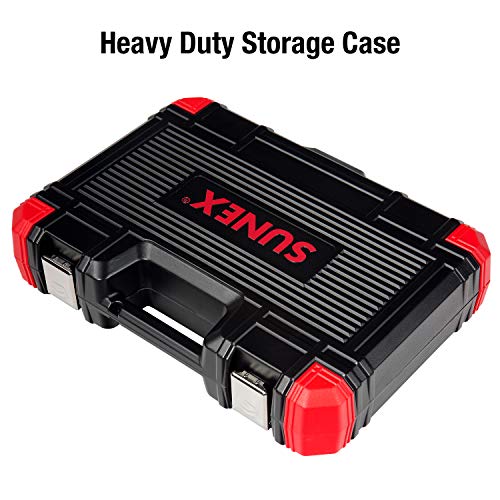 Sunex 2637L, ½" Drive, 6" Long Master Impact Hex Driver Set, 20Piece, SAE/Metric, 1/4" - 3/4", 6mm - 19mm, Cr-Mo Steel, Heavy Duty Storage Case, Meets ANSI Standards