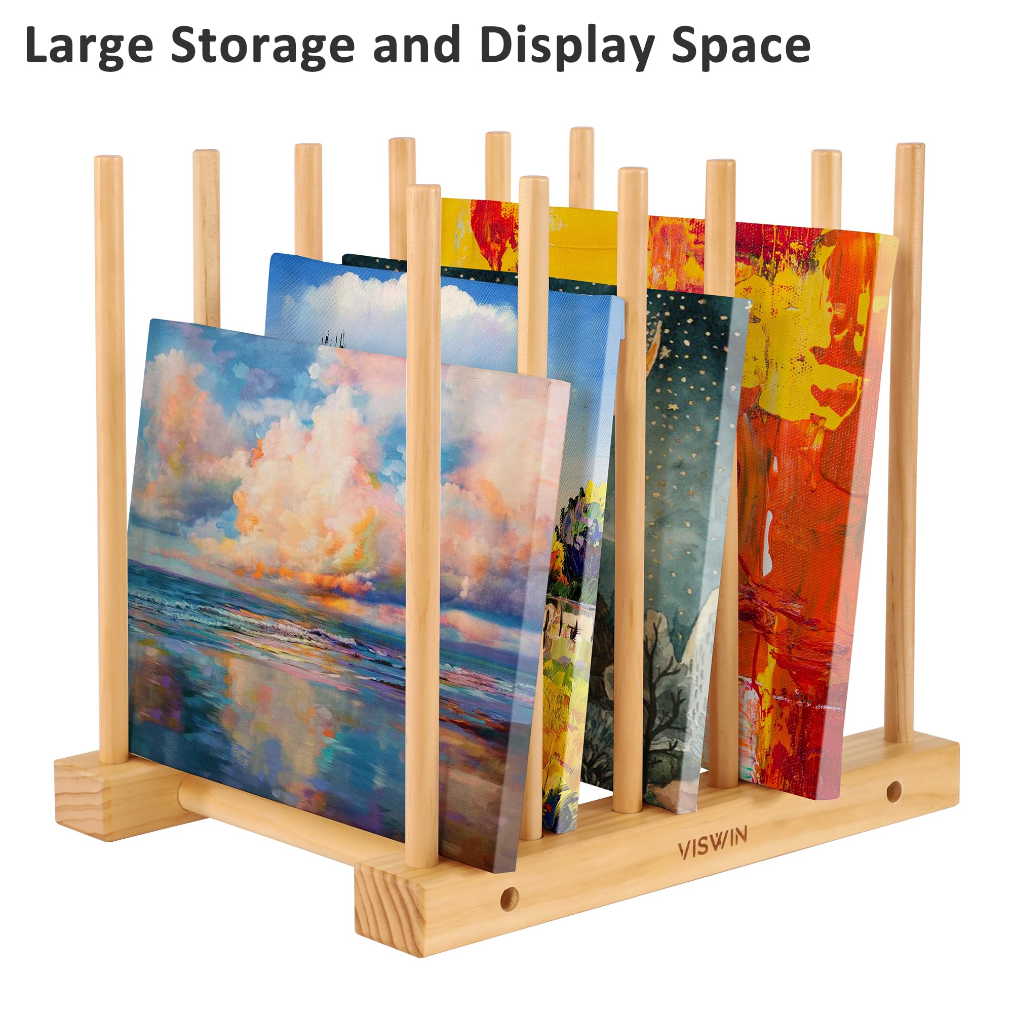 VISWIN Wooden Tabletop Art Rack - Print Rack, Art Storage Rack, Art Storage Organizer, Art Drying Rack, Drying Rack Art, Art Rack for Canvas, Artwork, Prints, Panels, Posters, Art Shows & Galleries