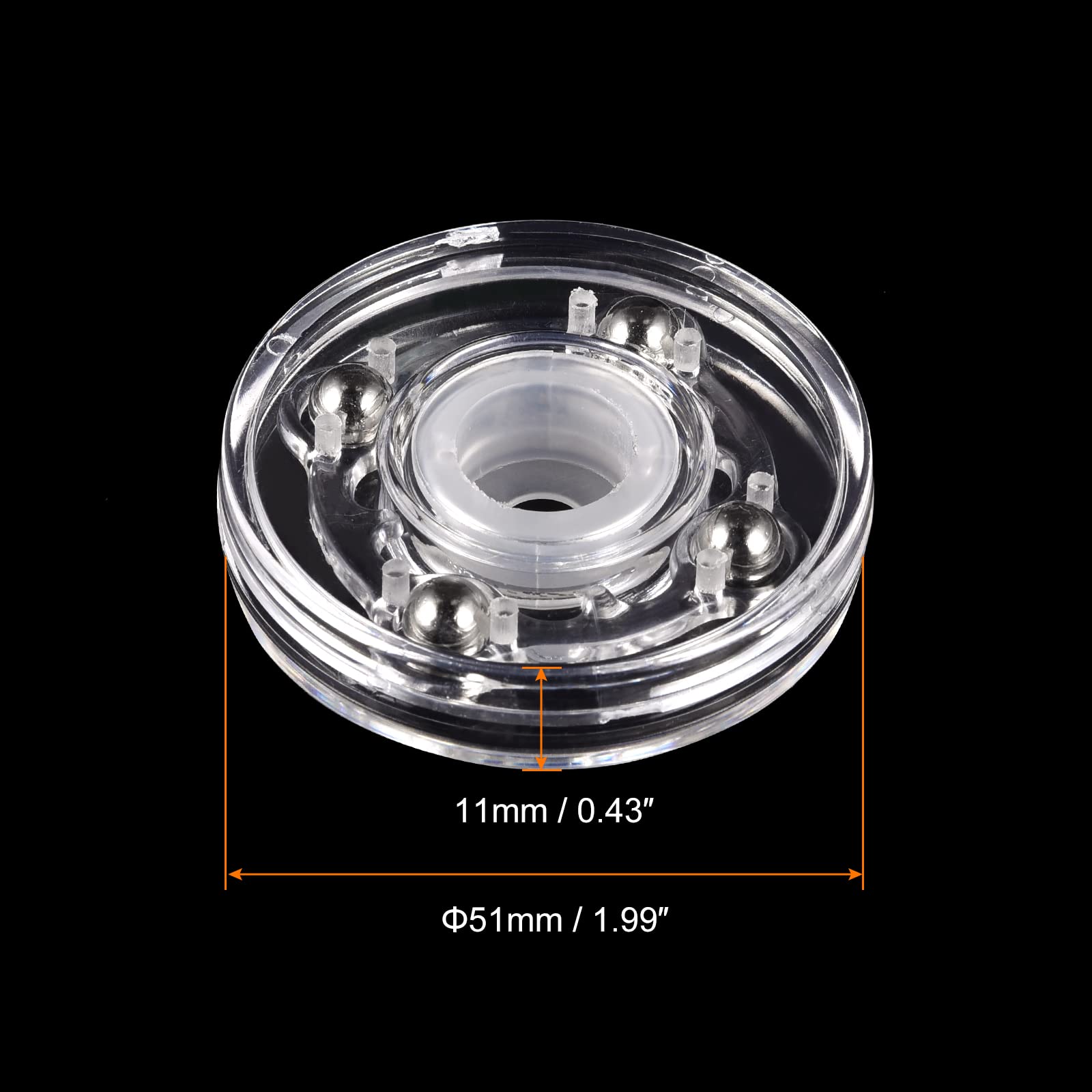 MECCANIXITY 2inch Rotating Swivel Stand with Steel Ball Bearings Lazy Susan Base Turntable for Kitchen Corner Cabinets, Clear Pack of 4