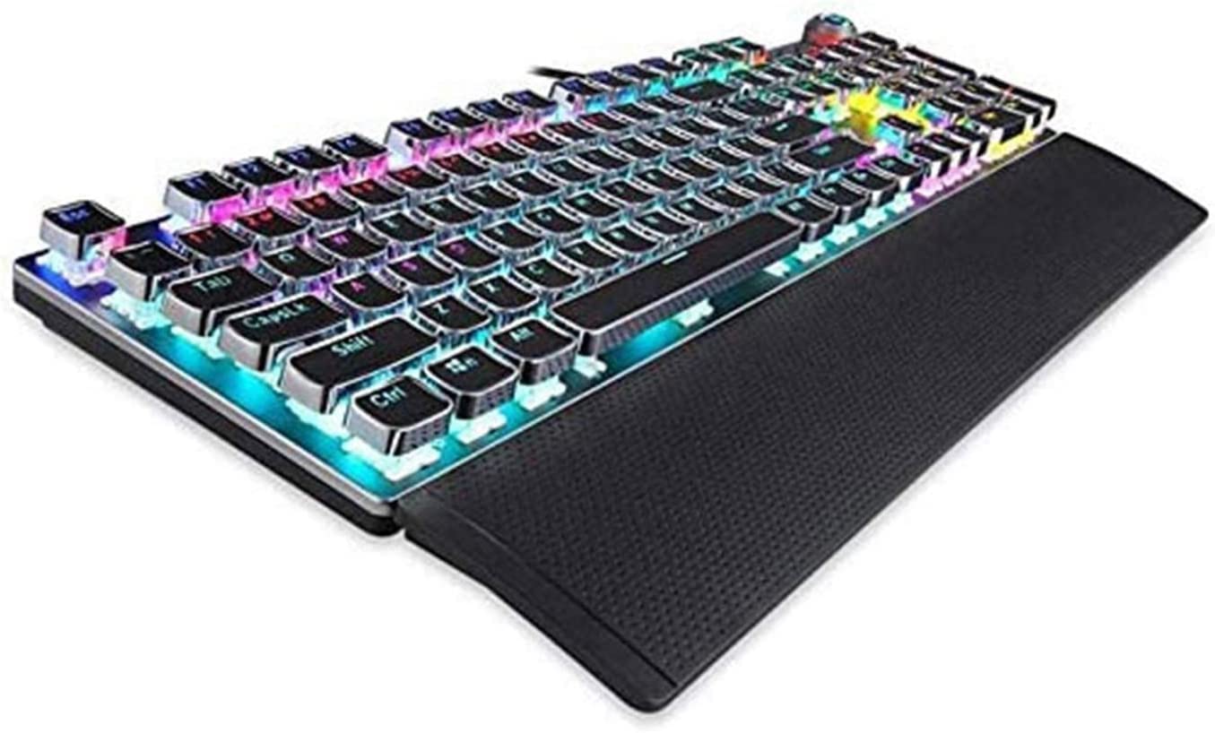 RMENST Gaming Keyboard, 104 Keys, Wired LED Backlit Computer Keyboard, USB Mechanical Keyboard for Desktop/Computer/PC