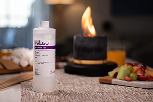 Volu Sol Fireplace Fuel, Ventless, Bio-Ethanol, Clean Burning/Eco-Friendly (1000mL /32 oz.) (Pack of 3)