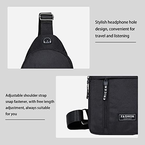 Viadha Crossbody Sling Bag Men Women Sling Backpack Bag Multipurpose Small Sling Crossbody Chest Shoulder Bag (#01 Black)
