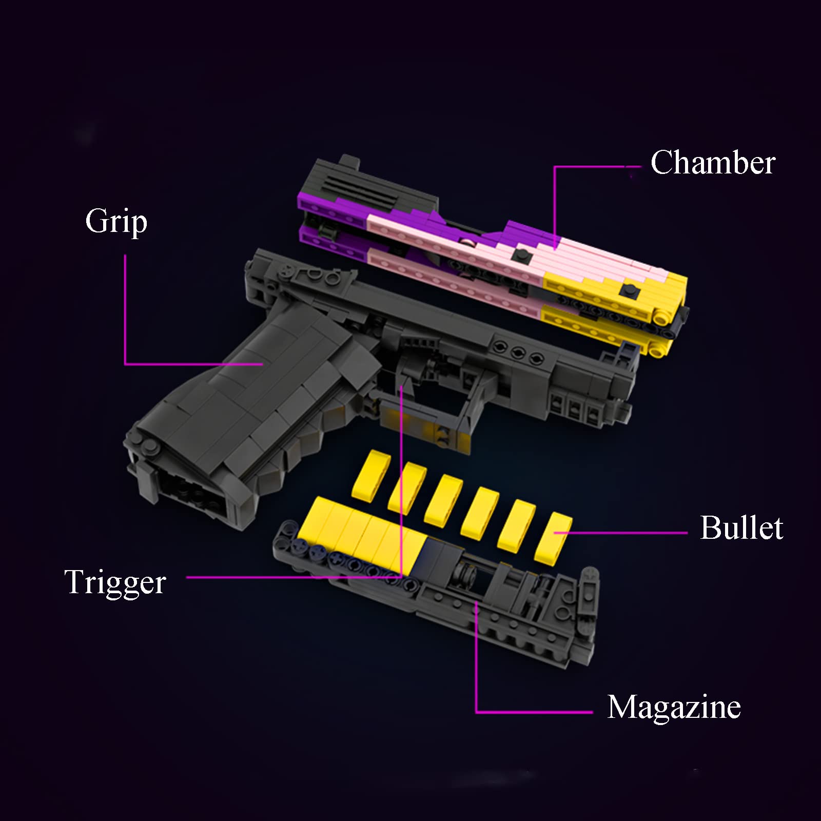 NOSTEA Technics Simulated G17 Shooting Toy Building Block, 400+ PCS, Toys Building Blocks Compatible with Lego Technic