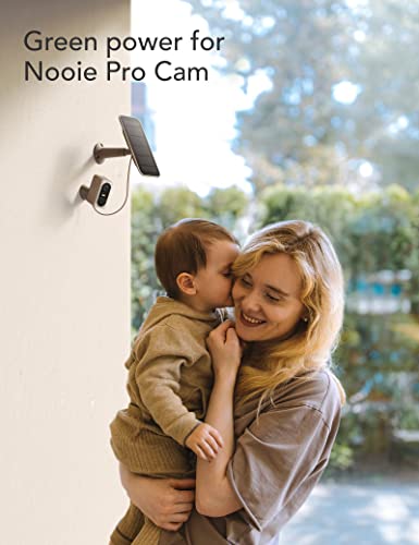 Nooie Solar Panel Charger for Nooie Pro Cam, Weather-Resistant, IP65 Waterproof, 360° Adjustable Mount, Non-Stop Green Charging, ONLY Compatible with The Nooie Pro Cam, 2W/6V