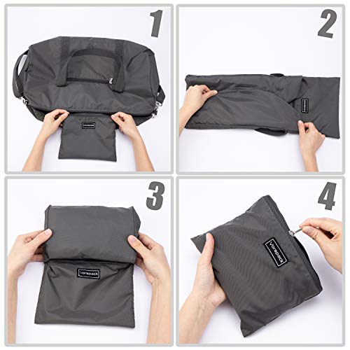 Vorspack Small Duffel Bag 20 Inches Foldable Gym Bag for Men Women Duffle Bag Lightweight with Inner Pocket for Travel Sports - Black