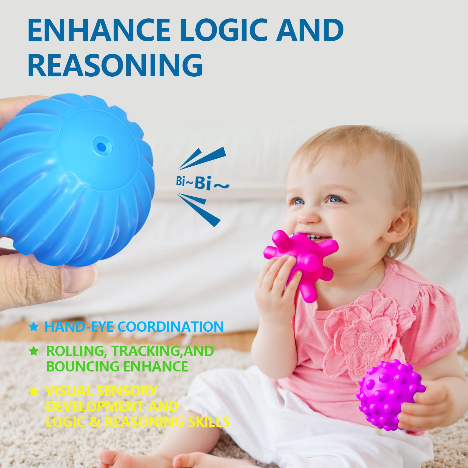 ROHSCE 23 Pcs Soft Montessori Toys for Babies, Developmental Learning Education Baby Sensory Toys 6-12 Months