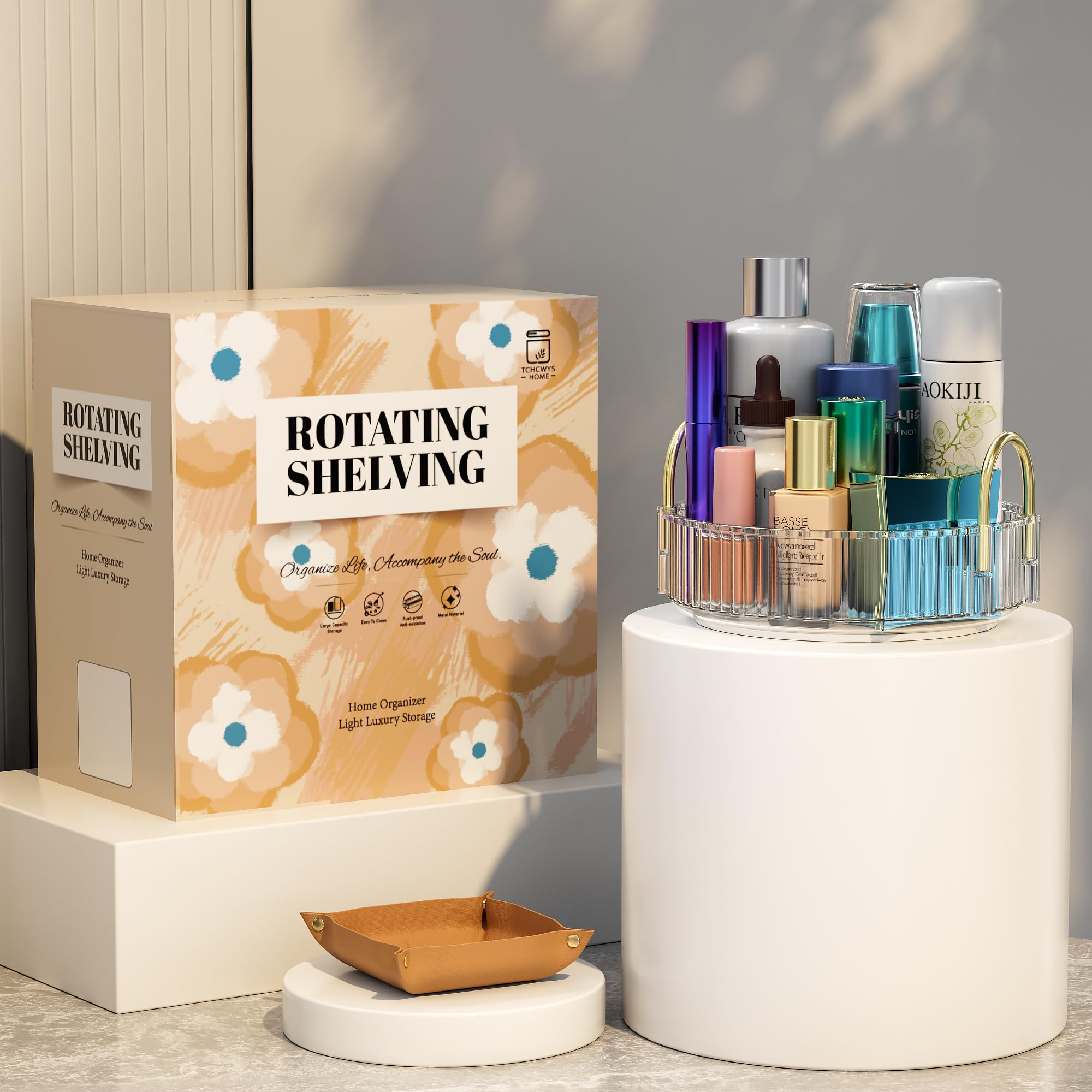 TCHCWYS 360° Rotating Makeup Organizer for Vanity, Large Capacity Skincare Organizer, Perfume Organizer, Bathroom Countertop Organizer