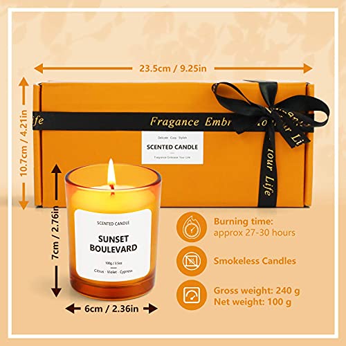 Scented Candles Set City of Stars, Endless Summer, Sunset Boulevard/Jar Candle Rose of Desert