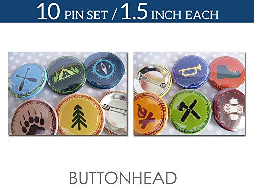Scout Badges, Merit Badges Pins - Outdoor Nature Camp Badges Pins - Set of 10 or 30