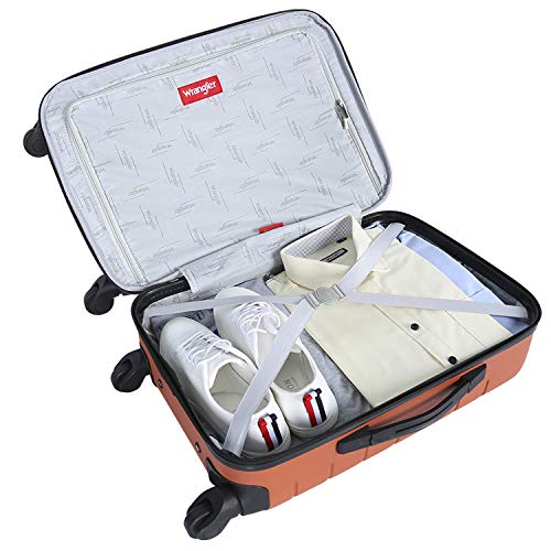 Wrangler Smart Luggage Set with Cup Holder and USB Port, Burnt Orange, 20inch,24inch,28inch