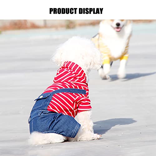 Sweatshirt for Dog Girl Fat Classic Four Piece Elastic Jeans Dog Clothes Legged One Stripe Pet Clothes Small Dog Sweater