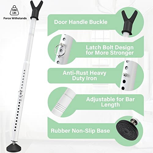 YeYeBest Sliding Door Security Bar & Door/Window Lock Security Door 2 Pack Stop Home Security Bar 28-45Inch Door Jam Adjustable from Inside for Apartment Bedroom Bottom of Door Heavy Duty Interior