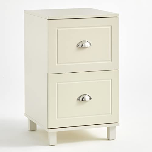 Target Marketing Systems Bradley Collection Drawer Cabinet with Metal Handles for Home Office Organization, Fits Letter-Size File, 2, White