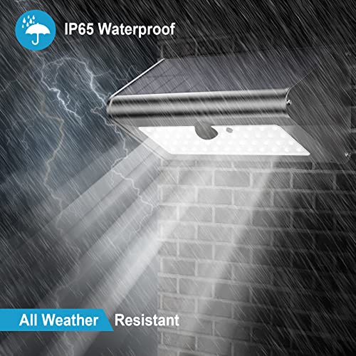 Super Bright Solar Outdoor Lights IP65 Water Proof, 1100 Lumens Wireless 4500mAh LED Motion Sensor Lights, Aluminum Metal Housing Security Lights with 4 Modes Flood Wall Lights, 1 Pack (Daylight)