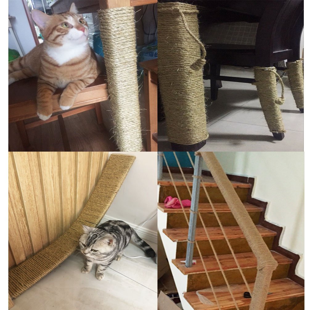 Yangbaga Sisal Rope for Cats - 1/4 Inch - Natural Fiber and Color 66FT¡