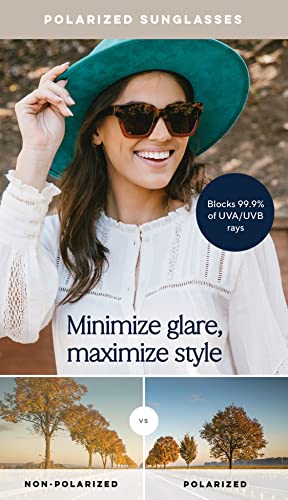 Peepers by PeeperSpecs Women's Pisa Cat Eye Polarized, No Correction Sunglasses, Teal Horn, 54 + 0