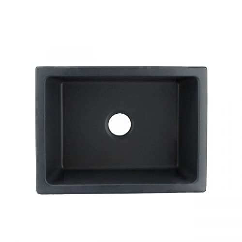 Vintage Tub & Bath 24 X 18 Plain Front Fireclay Reversible Apron Farmhouse Sink - Matte Dark Gray