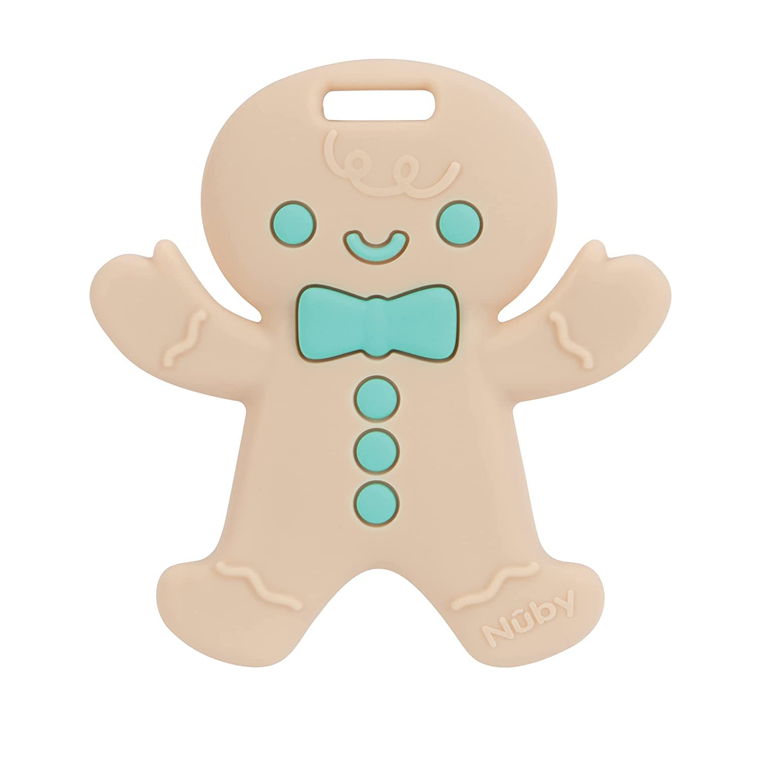 Nuby All Silicone Holiday Tree & Gingerbread Man Cookie Teether β 2 Pack, 3+ Months