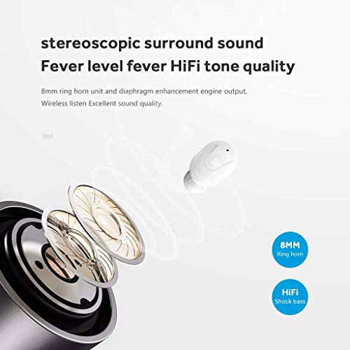 TBIIEXFL Headset Touch Function with Charging Box Stereo Headphones in-Ear Built-in Microphone Headphones Sports Subwoofer
