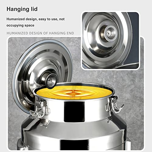 tea Food Grade Stainless Steel Bucket Airtight Milk Can Wine Pail Tea Storage Canister for Liquid And Solid Storage/Transporting bucket (Size : 20L)