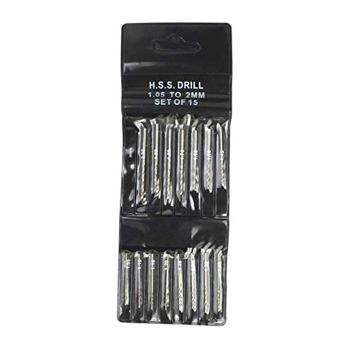 SE High Speed Steel Drill Bit Set - Premium Drill Bits for Wood, Metal, Plastic - Set of 15 Pcs - 82616MD
