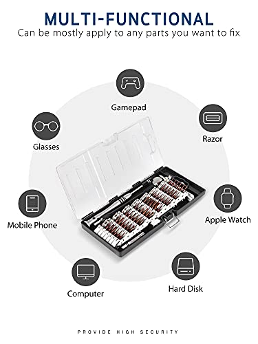 Syntus Precision Screwdriver Set, 63 in 1 with 57 Bits Screwdriver Kit, Magnetic Driver Electronics Repair Tool Kit for iPhone, Tablet, Macbook, Xbox, Cellphone, PC, Game Console, Black