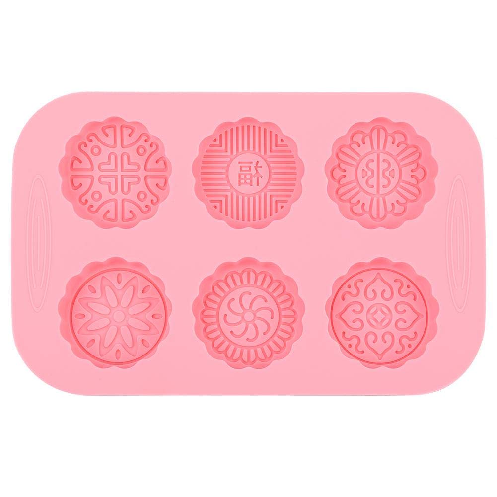 Mooncake Mold, 6 Slots Mooncake Mold, Food Grade Silicone for Cookies Make Good Looking Moon Cakes
