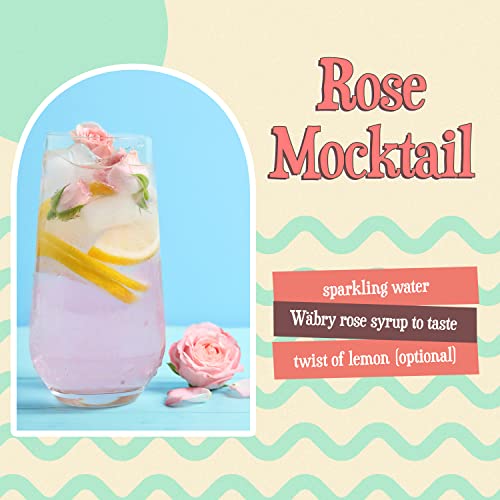 Wäbry Organic Rose Syrup – 16.4oz (468g), Natural Coffee Syrup, Perfect for Lattes, Tea, Shaved Ice and Soda, Vegan Friendly, Non-GMO, Dye-Free Snow Cone Syrup – BPA-Free Plastic Bottle…