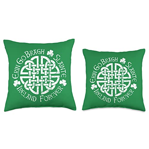 St. Paddy's Day by SRD St Patrick's Day Erin Go Bragh Slainte Ireland for Women Men Throw Pillow, 18x18, Multicolor