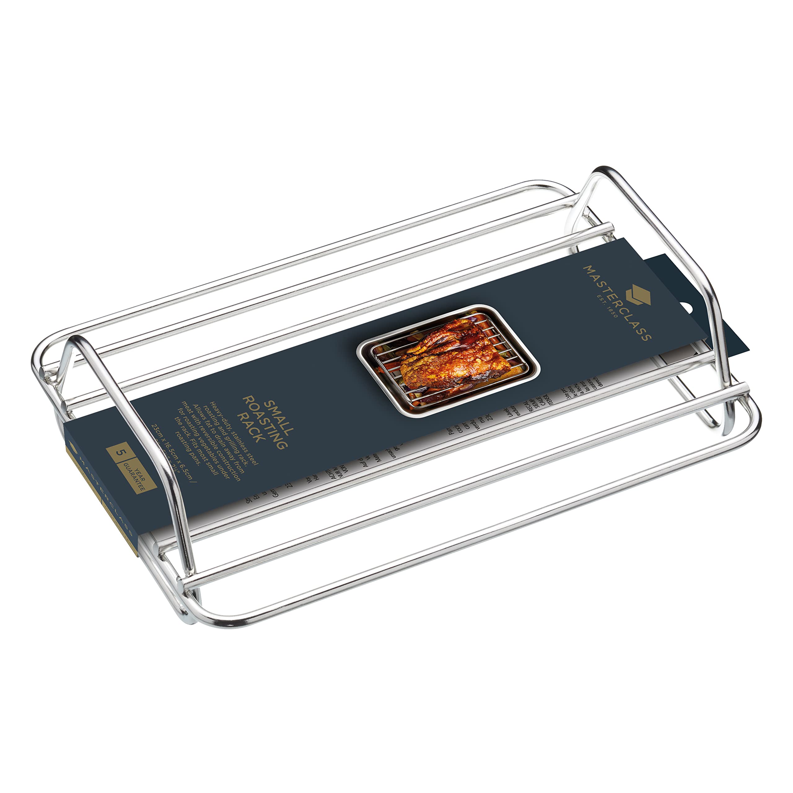 MasterClass Master Class Small Stainless Steel Roasting Rack, (9" x 6.5"), 23 x 16.5 cm (9 x 6.5 inches), Metallic