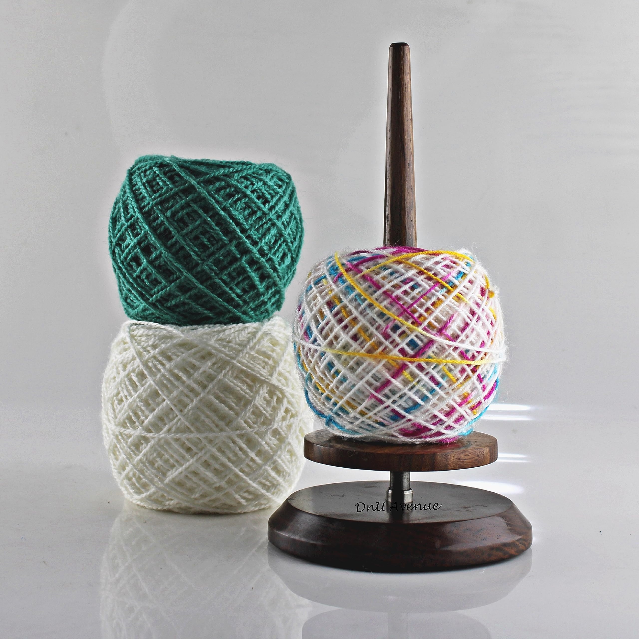 Yarn Holder Stand Spindal Storage for Skeins of Yarn Wool Chrochet Dispenser Tool Revolving Yarn Holder Winder Storage Swift Yarn Spindle (Sheesham)