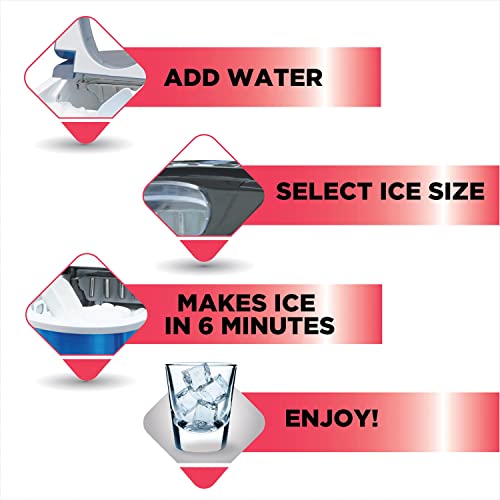 RYUUZA 26lb. Portable Countertop Ice Maker, Blue, EFIC108