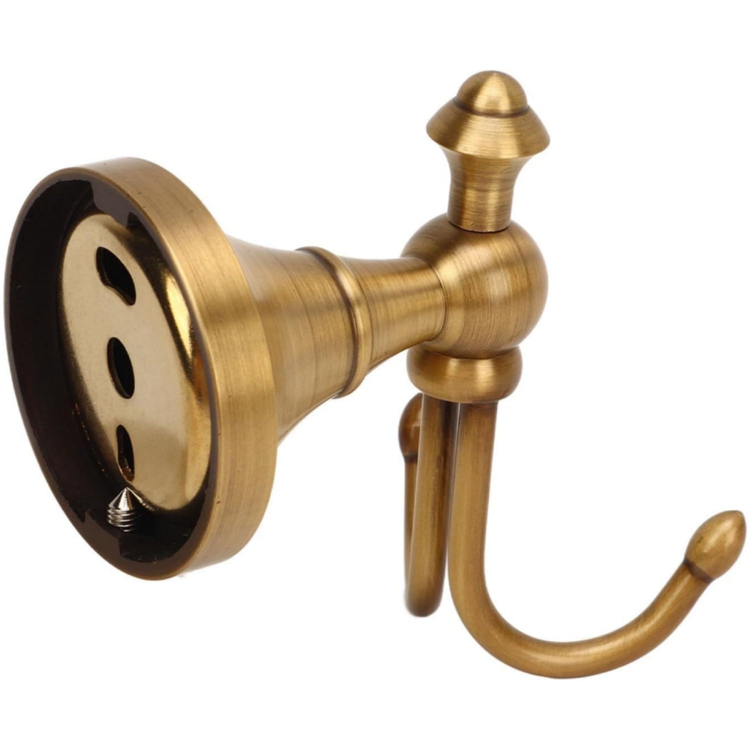 YWHWXB Vintage Wall-Mounted Towel Hook,Antique Brass Towel Hook,Bathroom Robe Hooks with Brushed Double Hooks for Bathroom Kitchen Bedroom(Max Capacity 11 Lbs)